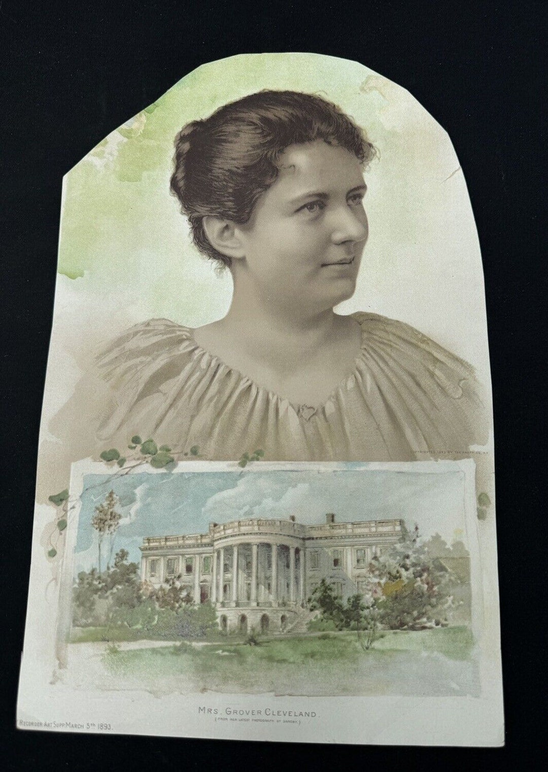 Antique Lithograph Mrs. Grover Cleveland 1893 First Lady Knapp Co NY - Etsy