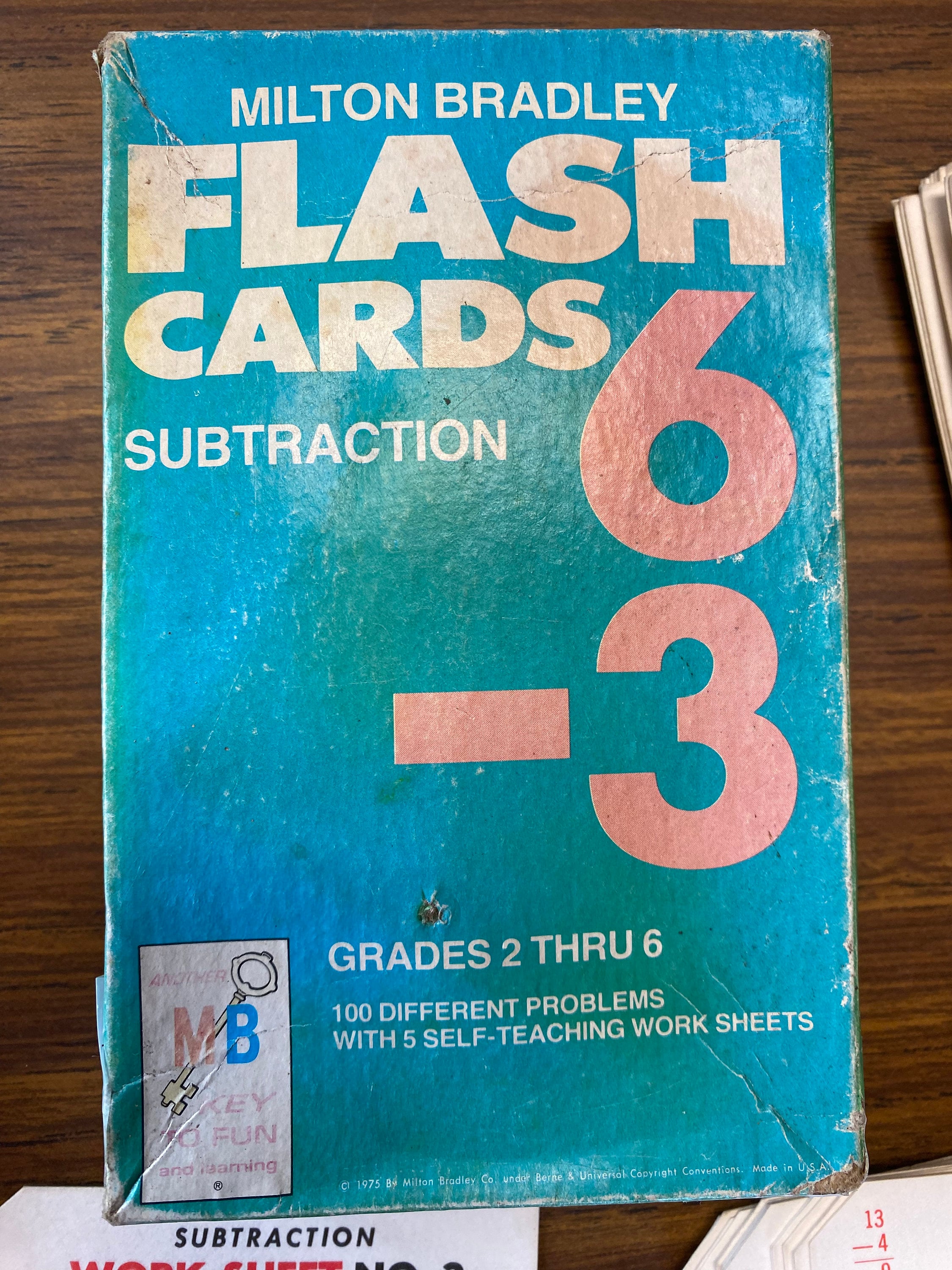 Vintage 1963 Milton Bradley Flash Cards Subtraction - Etsy
