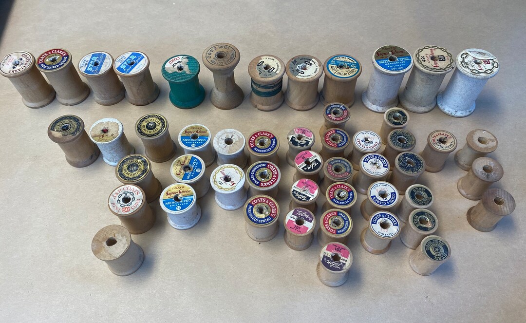Vintage Assortment Wood Thread Spools, Craft Project, Sewing Projects ...