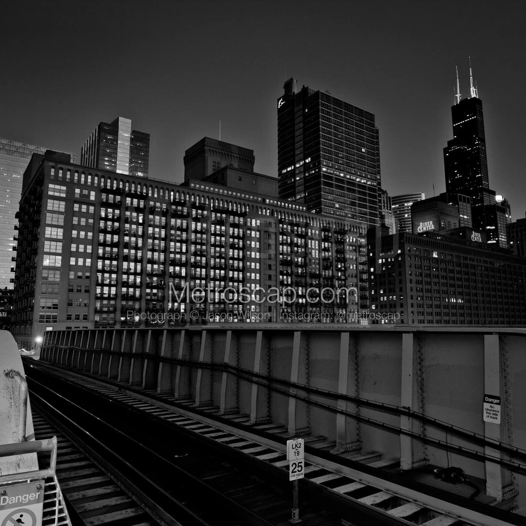 Chicago Pictures Black & White. Clinton Street L Station Black and ...