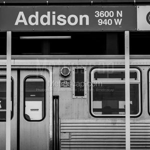 Chicago Pictures Black & White. Addison Street L Station at Wrigley ...