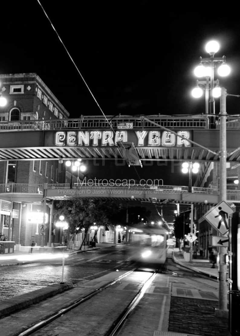 Centro Ybor City Black & White Wall Art. Tampa Black and White Pictures ...