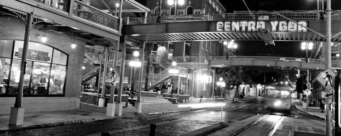 Centro Ybor City Black & White Wall Art. Tampa Black and White Pictures ...