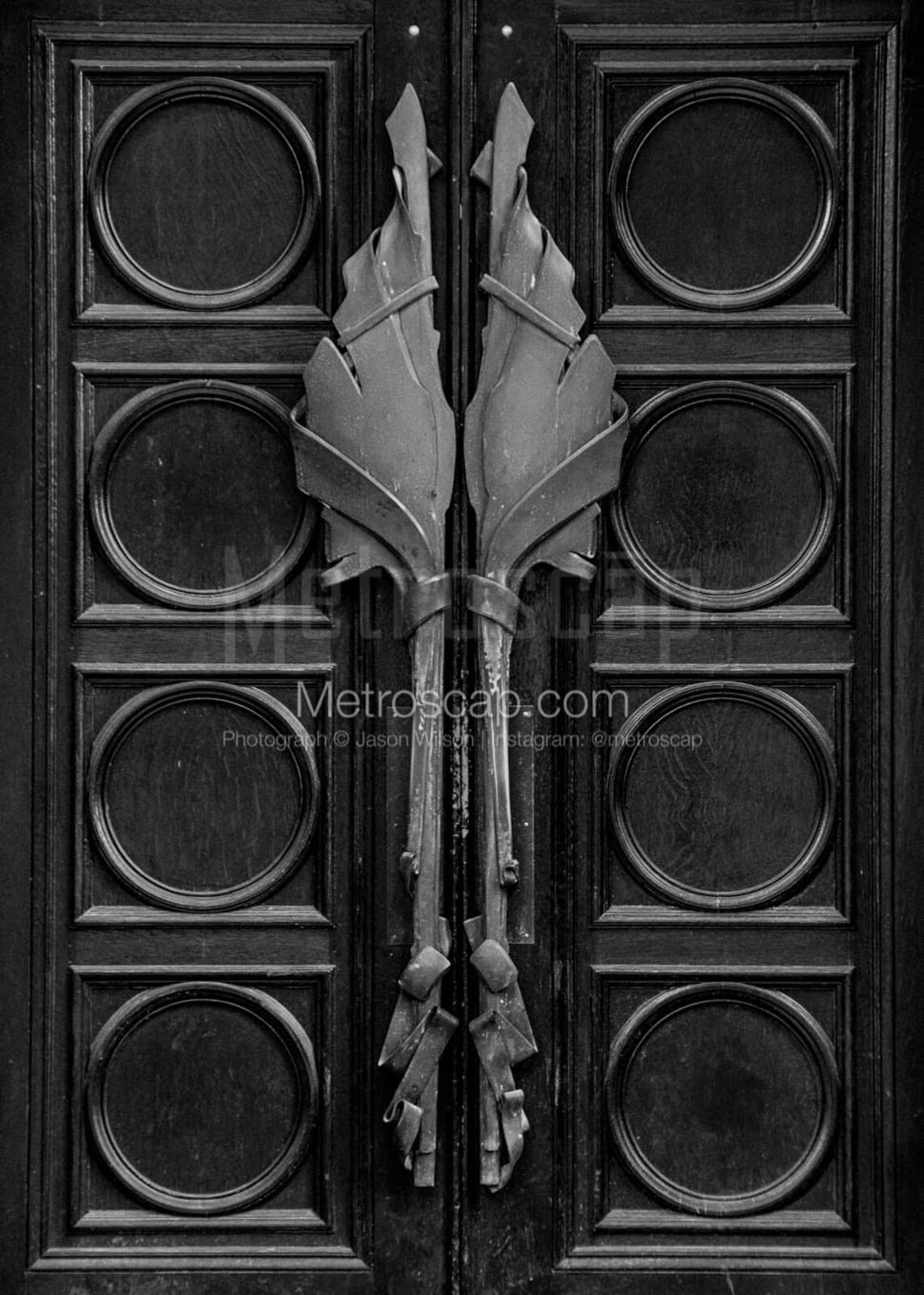 Miami University Alumni Hall Doors Black & White Wall Art. Oxford Ohio ...