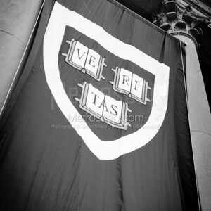 Boston Pictures Black & White. Veritas Banners Widener Library Harvard ...