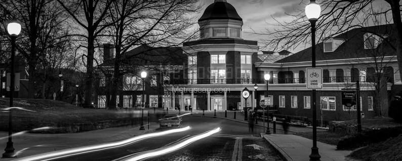 Ohio University Baker Hall at Night Black & White Wall Art. Athens Ohio ...