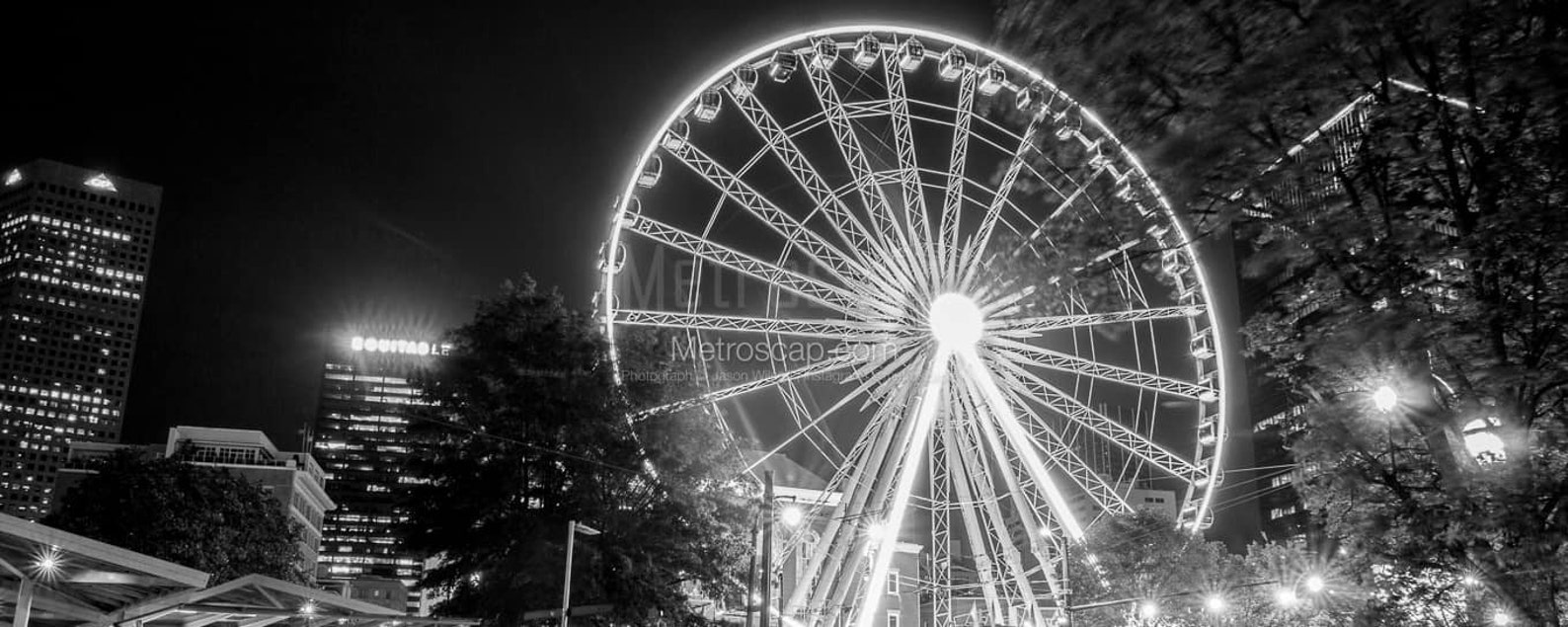 Skyview Atlanta Ferris Wheel Black & White Wall Art. Atlanta Black and ...