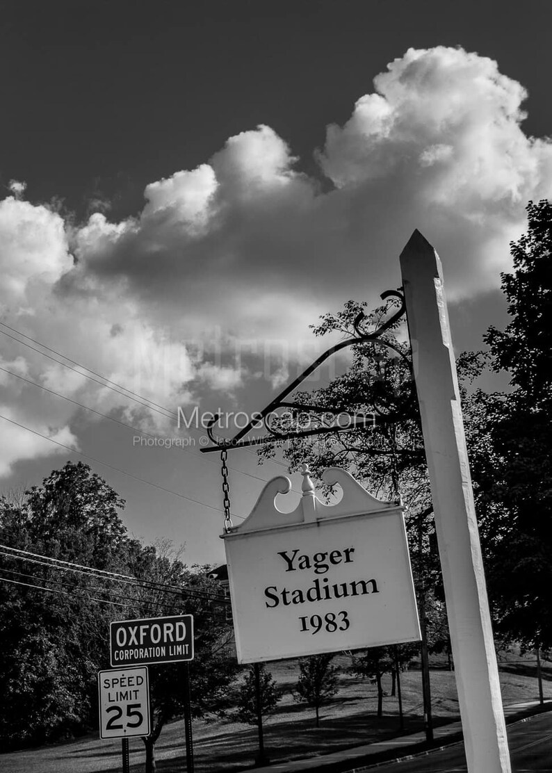 Yager Stadium Black & White Wall Art. Oxford Ohio Black and White ...