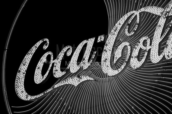 Pinwheel Coca Cola Sign Black & White Wall Art. Atlanta Black - Etsy