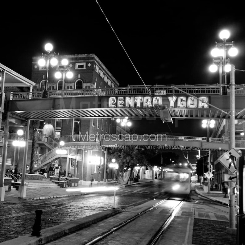 Centro Ybor City Black & White Wall Art. Tampa Black and White Pictures ...