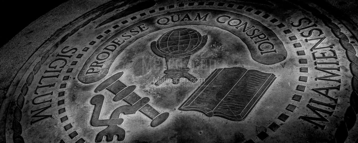 Miami University Seal Black & White Wall Art. Oxford Ohio Black and ...