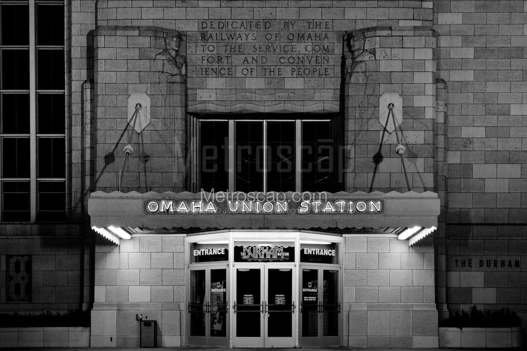 Omaha Union Station - Durham Museum Black & White Wall Art. Omaha Black ...