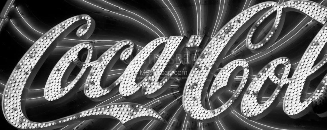 Coca Cola Sign Black & White Wall Art. Atlanta Black and White Pictures ...