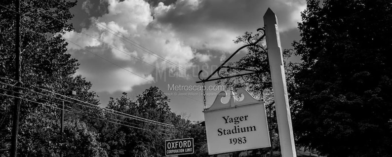 Yager Stadium Black & White Wall Art. Oxford Ohio Black and White ...