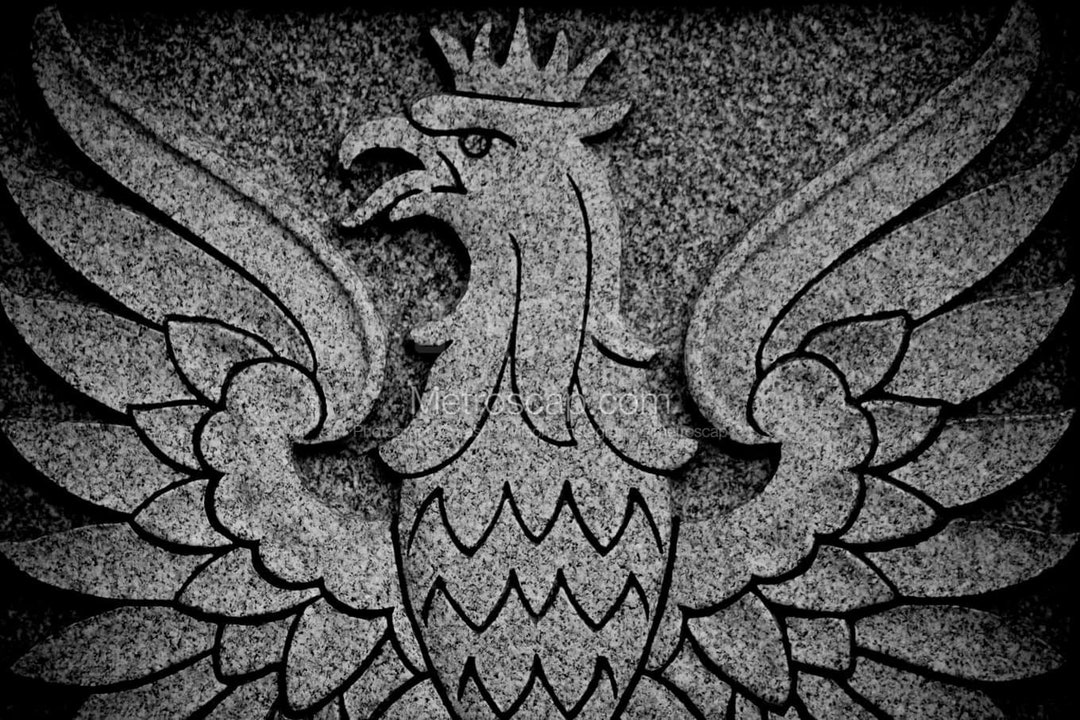 Eagle on Polish Memorial Black & White Wall Art. Poland Ohio Black and ...