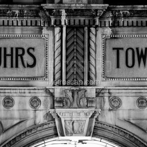 Facade Luhrs Tower at Night Black & White Wall Art. Phoenix Black and ...