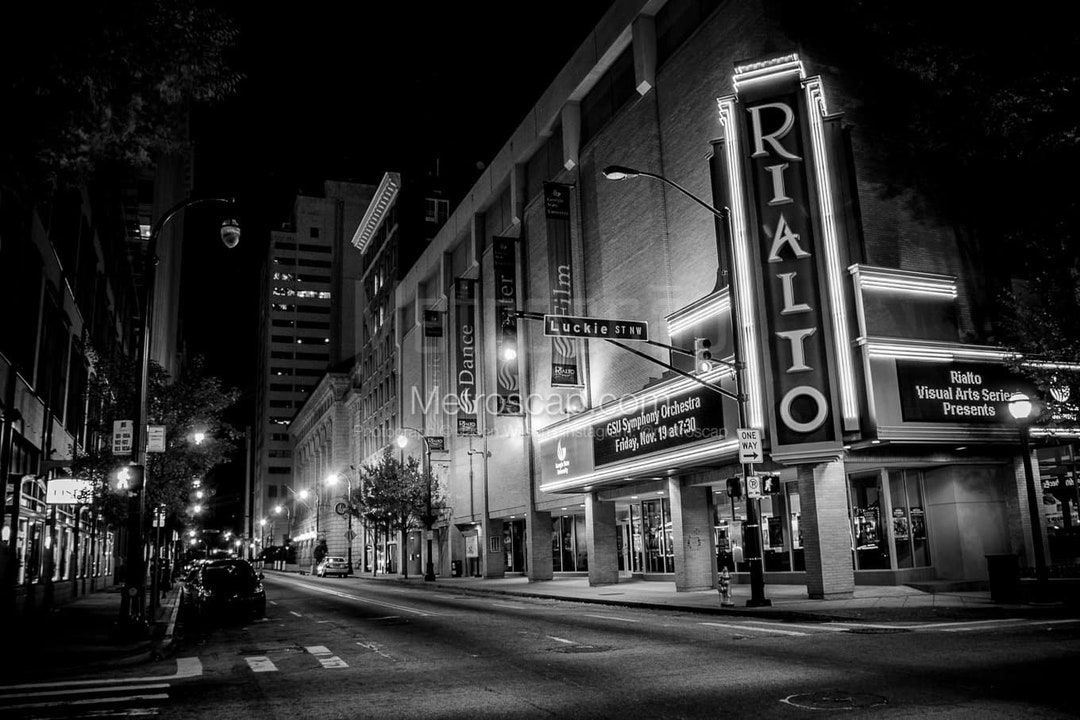 Rialto Theater Black & White Wall Art. Atlanta Black and White Pictures ...