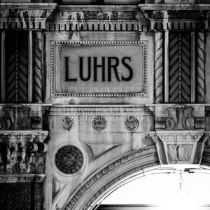 Facade Luhrs Tower at Night Black & White Wall Art. Phoenix Black and ...