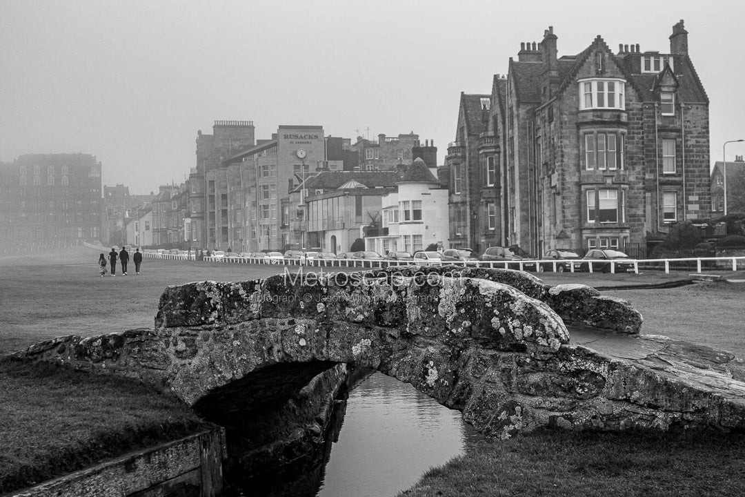 Swilcan Bridge Old Course St Andrews Black and White Wall Art. St ...