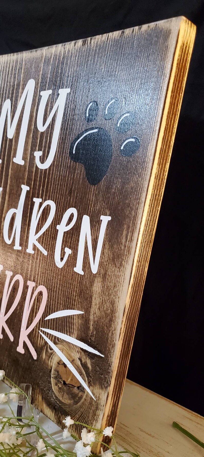 Cute and Fun Handmade Wooden Pet Sign saying My Children | Etsy