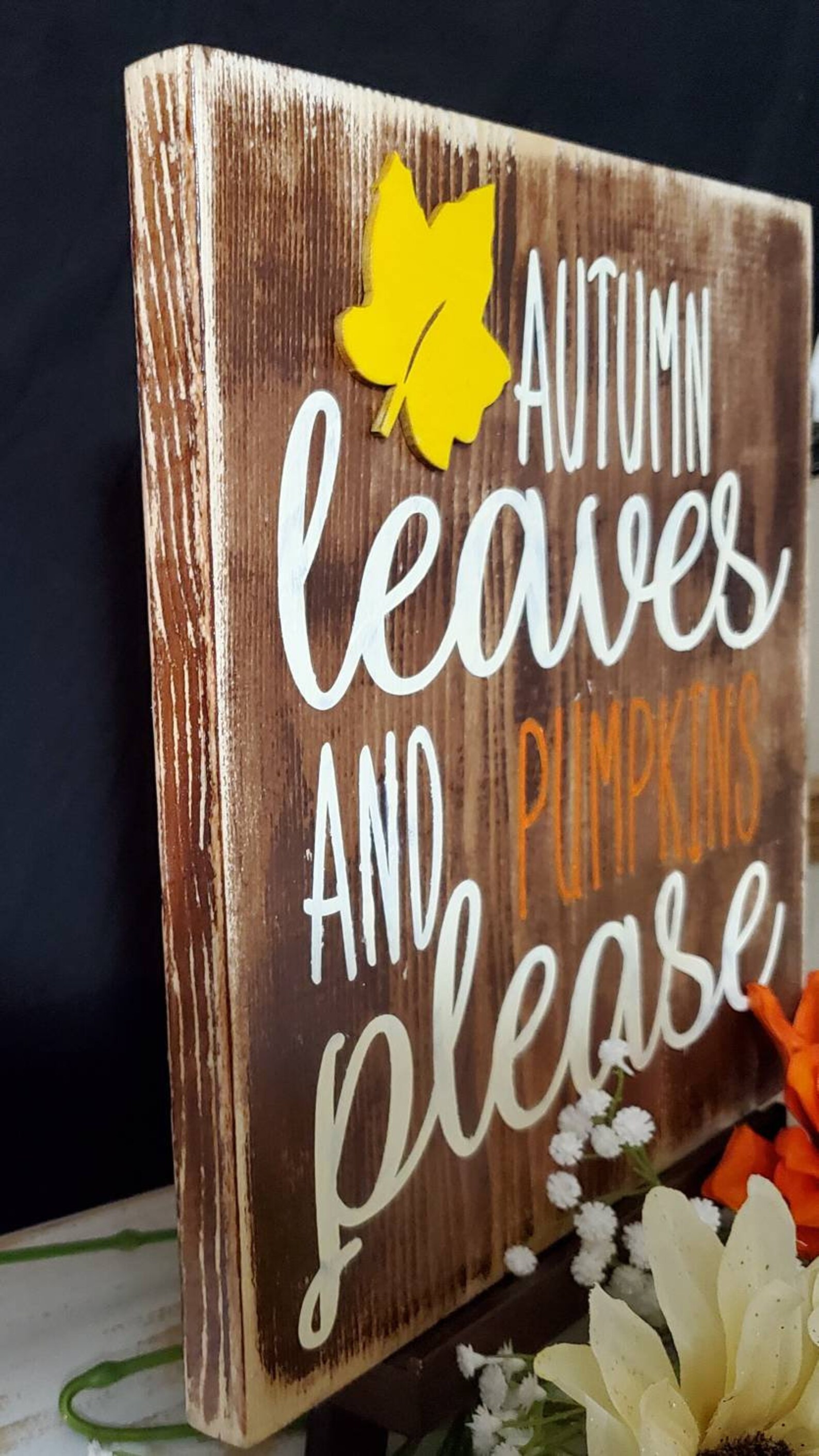 Cute Handmade Wooden Sign With the Saying Autumn Leaves and - Etsy