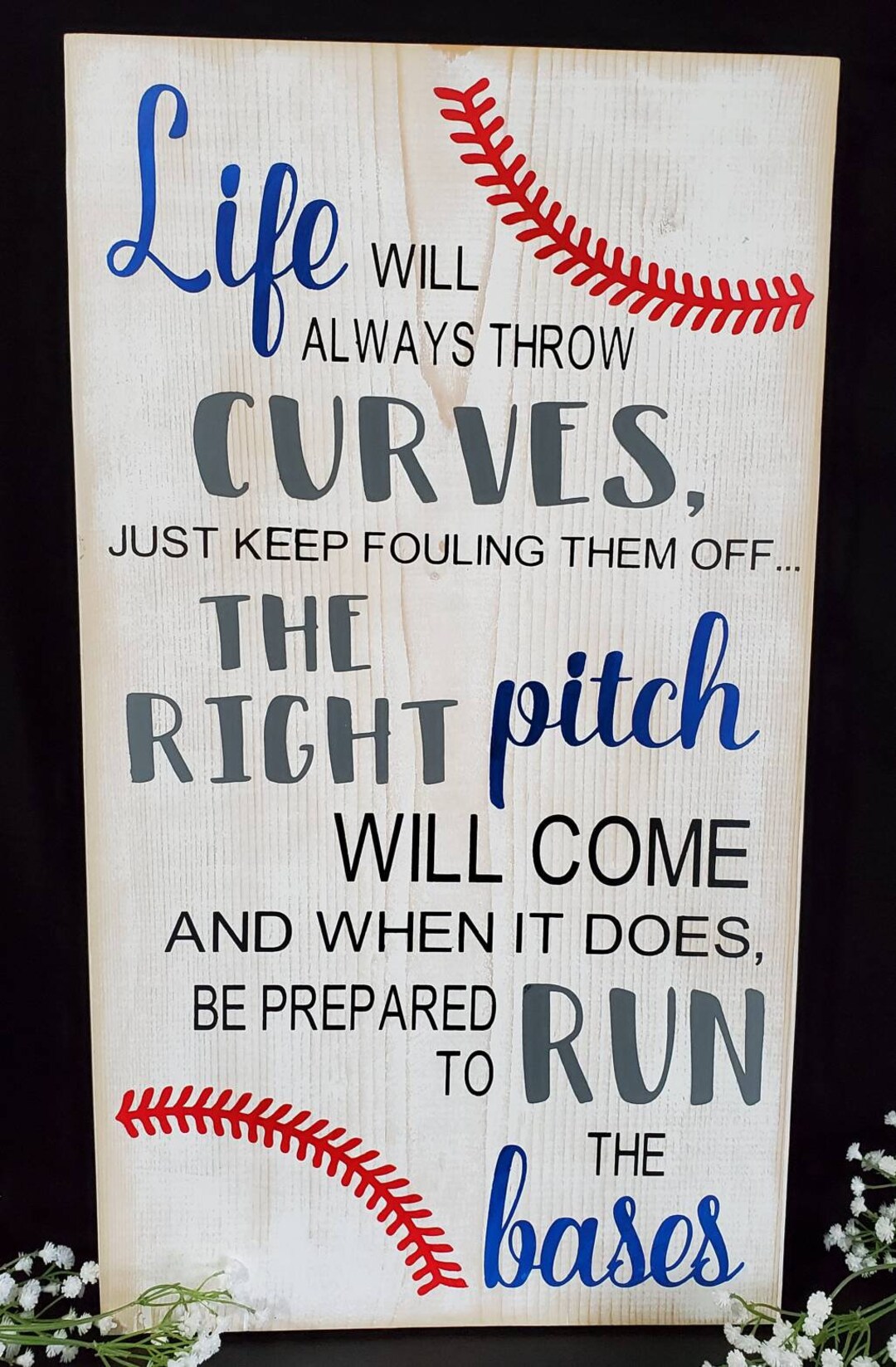 Cute and Fun Handmade Wooden Sign - Baseball Themed With Saying - Etsy