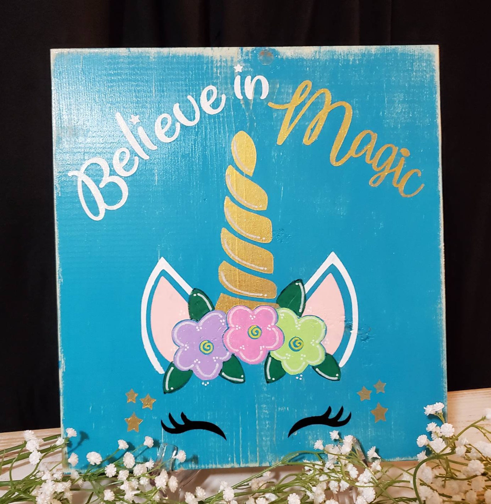 Set of 2 Adorable Handmade Unicorn Wooden Signs With the - Etsy