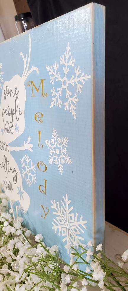 Adorable Handmade Personalized Wooden Sign With Olaf From Disney's ...
