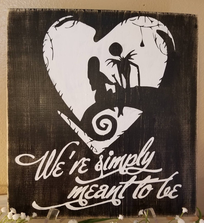 Set of 2 Cute Handmade Wooden Signs With Jack Skellington and - Etsy