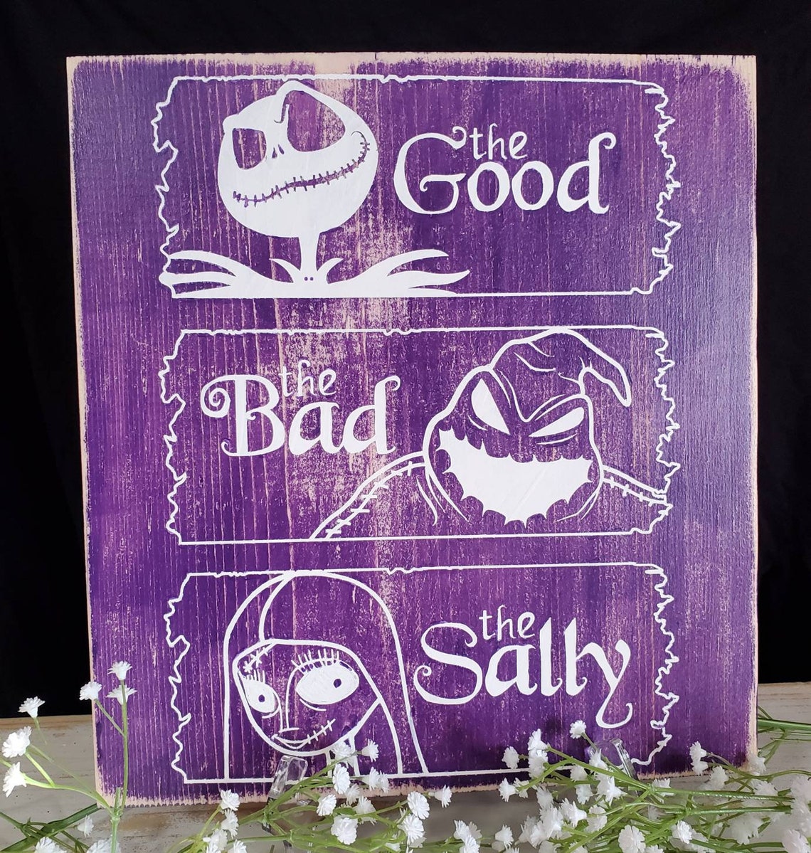 Set of 2 Cute Handmade Wooden Signs With Jack Skellington - Etsy