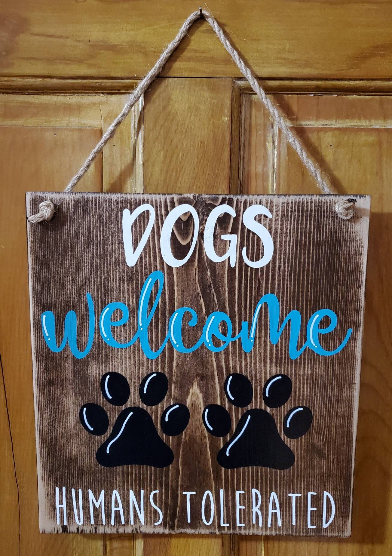 Cute and Fun Handmade Outdoor Wooden Pet Sign Saying Dogs - Etsy