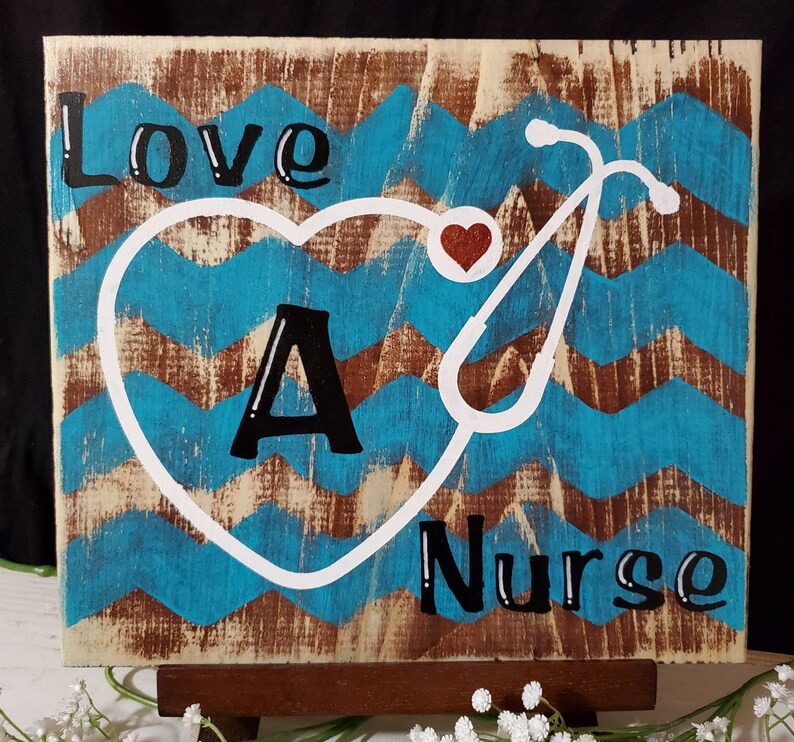 Beautiful Handmade Wooden Sign With the Saying Love A Nurse - Etsy
