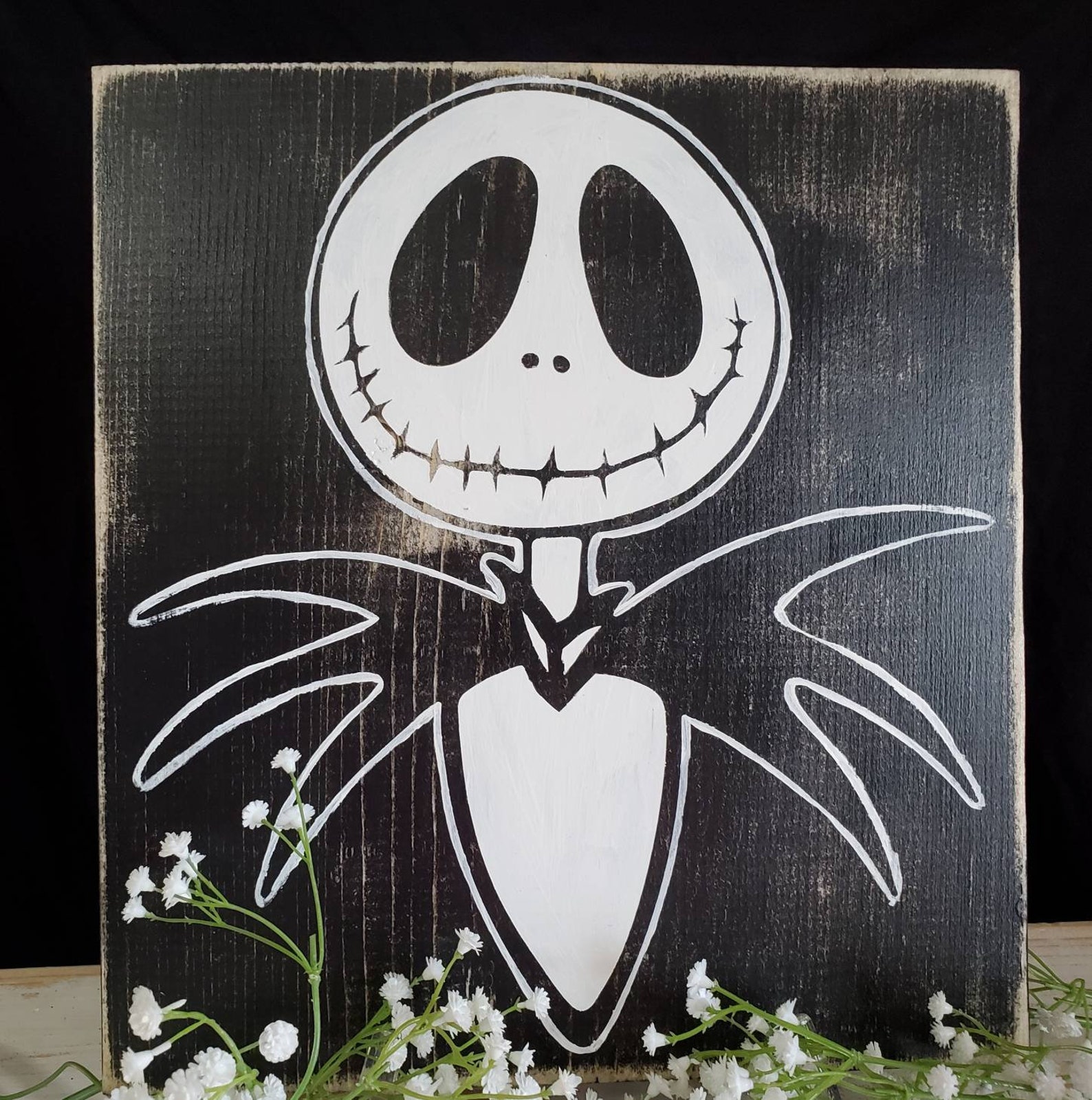Set of 2 Cute Handmade Wooden Signs With Jack Skellington - Etsy