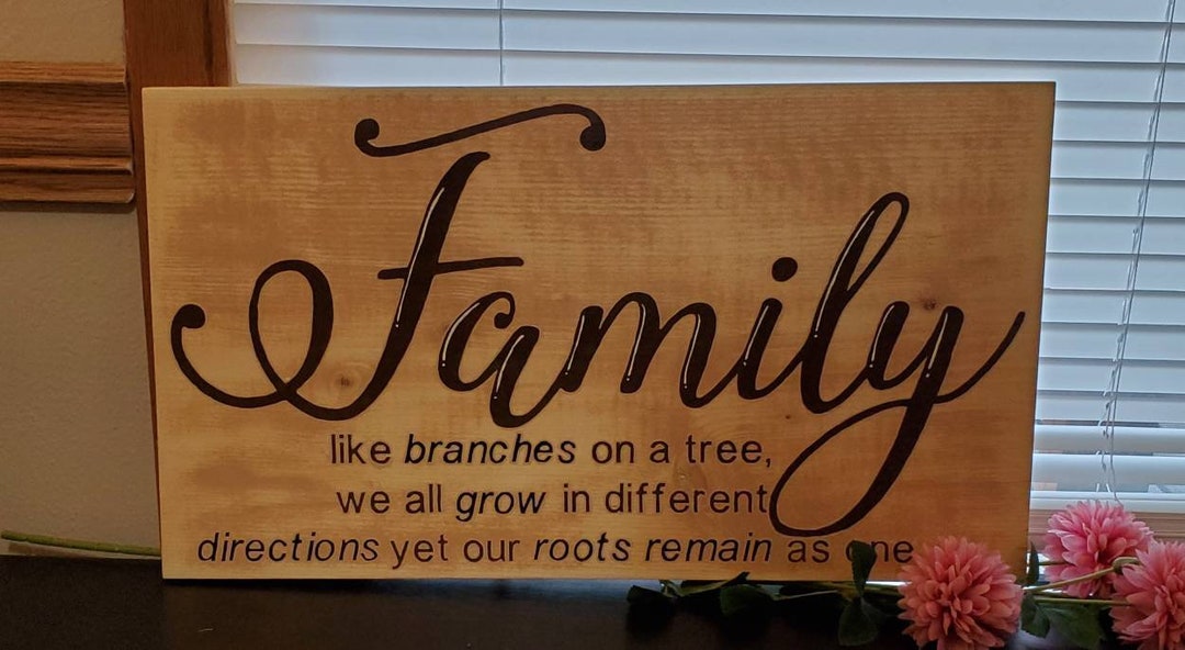 Lovely Hand Painted Wooden Sign... Family, Like Branches on a Tree We ...