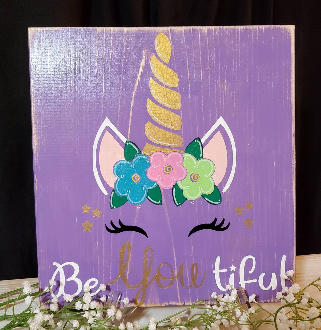 Set of 2 Adorable Handmade Unicorn Wooden Signs With the Sayings ...