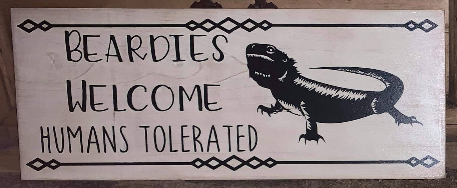 Cute and Fun Handmade Wooden Bearded Dragon Sign Saying - Beardies ...