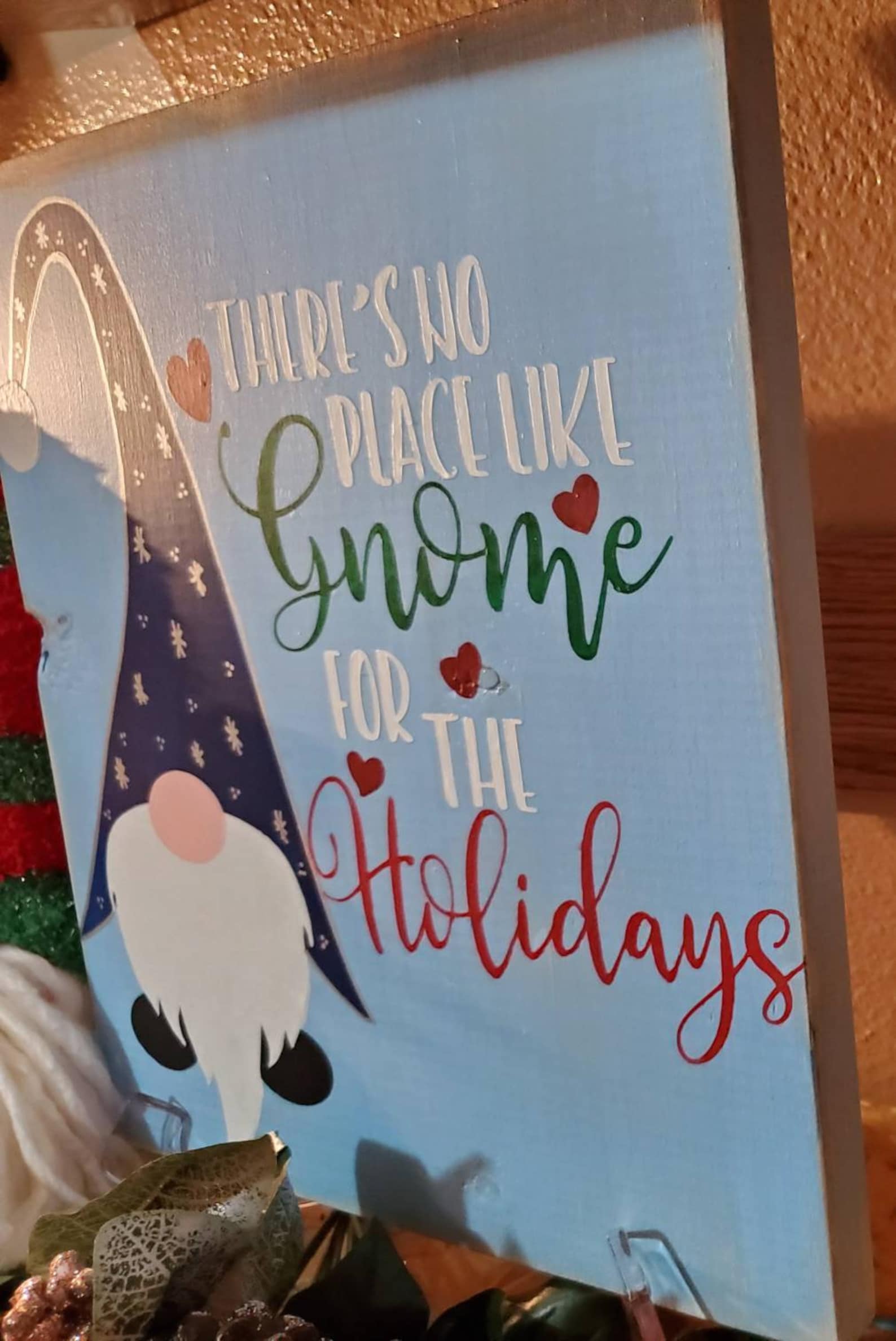 Adorable Handmade Wooden Christmas Gnome Sign With the Saying, There's ...