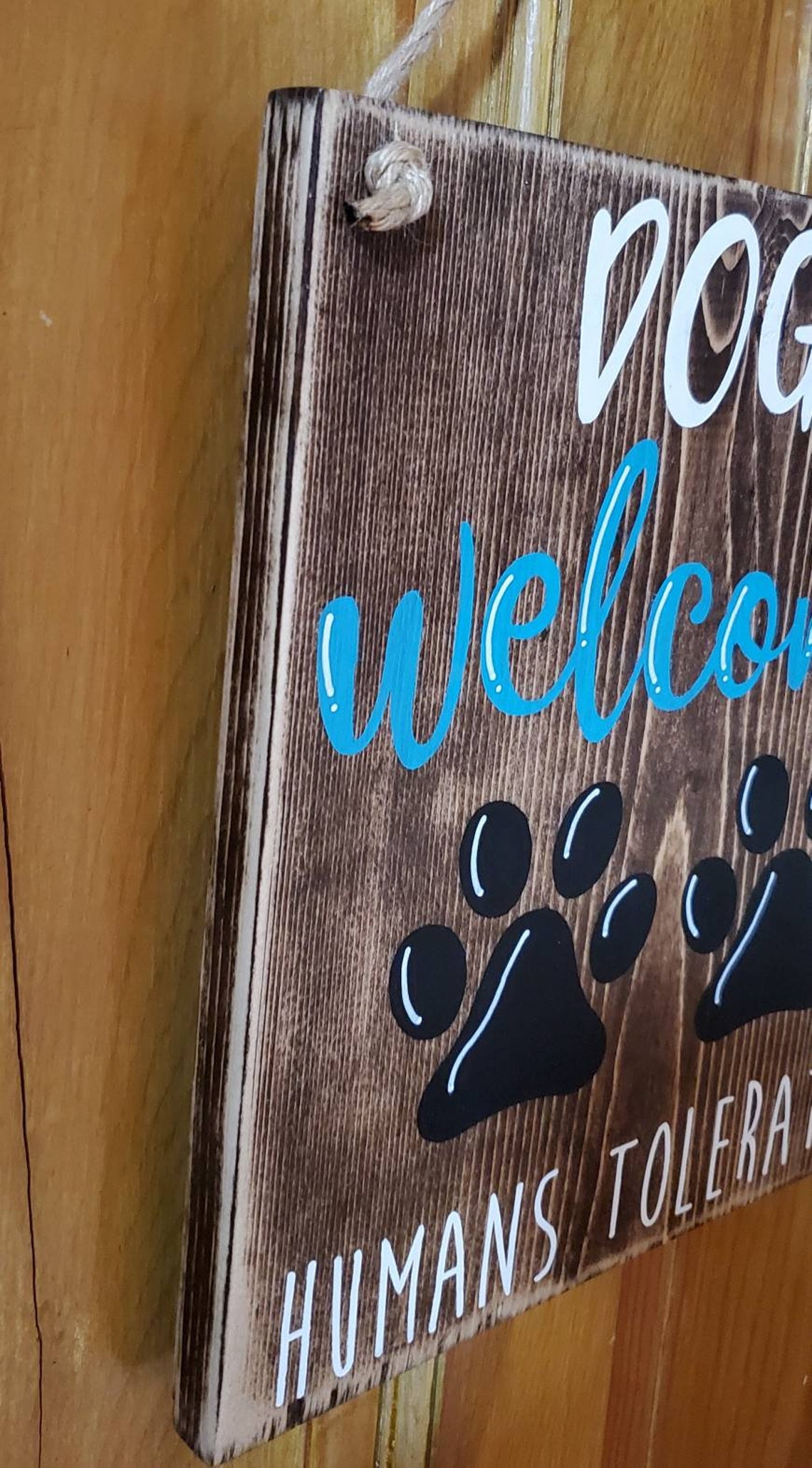 Cute and Fun Handmade Outdoor Wooden Pet Sign Saying Dogs | Etsy