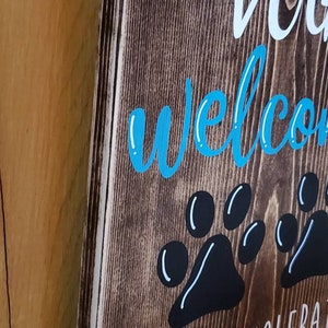 Cute and Fun Handmade Outdoor Wooden Pet Sign Saying - Dogs Welcome ...