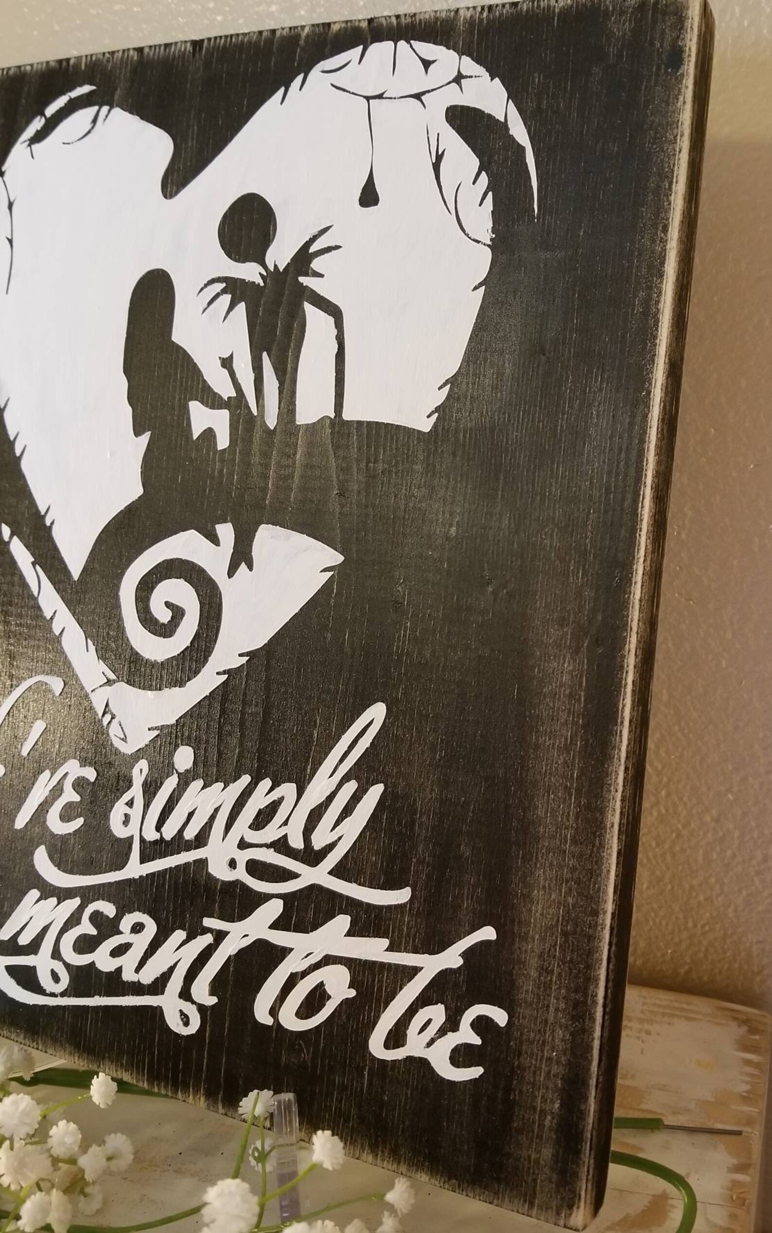 Set of 2 Cute Handmade Wooden Signs With Jack Skellington and - Etsy