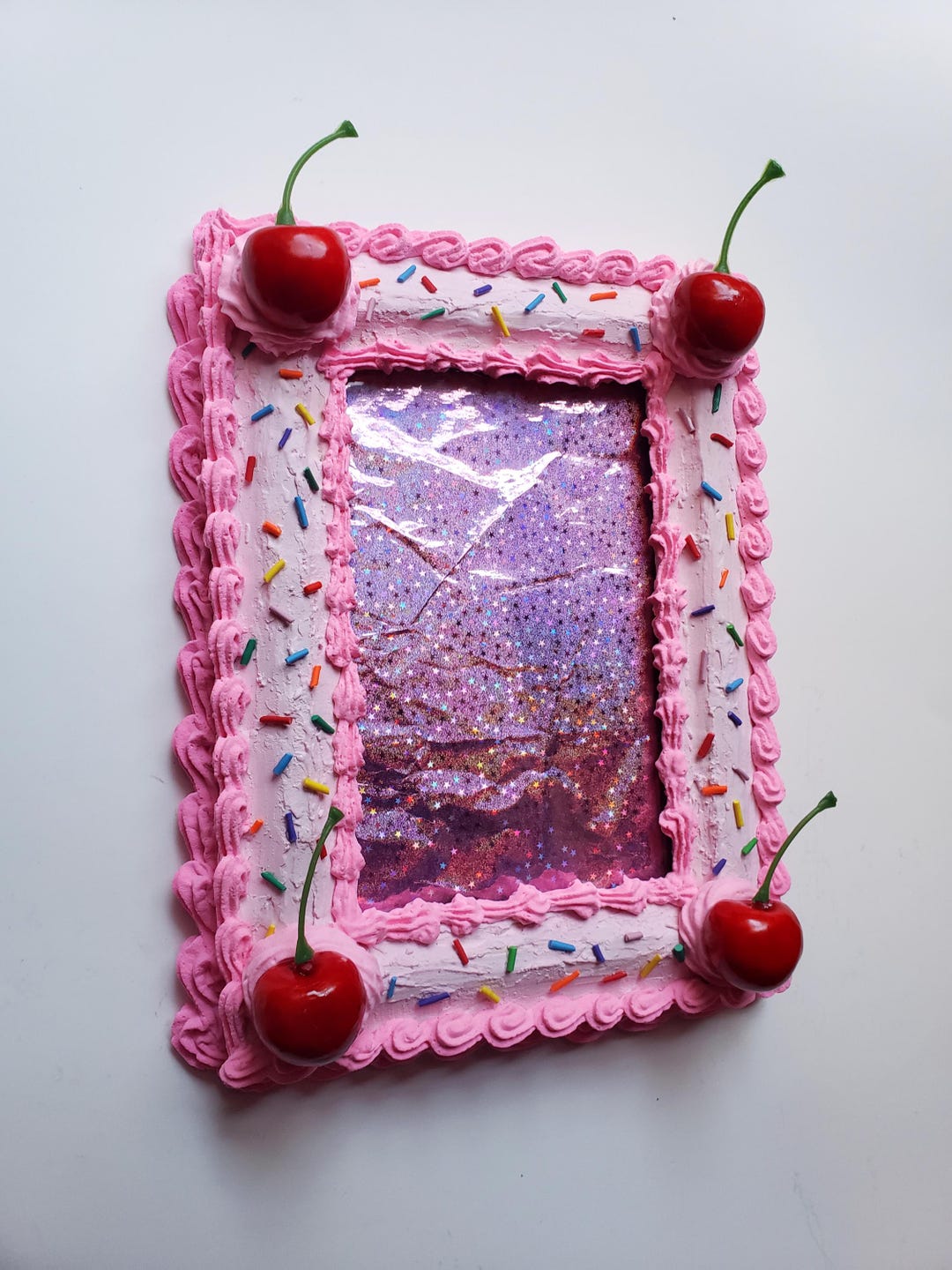 Fake Cake Frosting Icing Sprinkles Cherry on Top Photo Picture Frame ...
