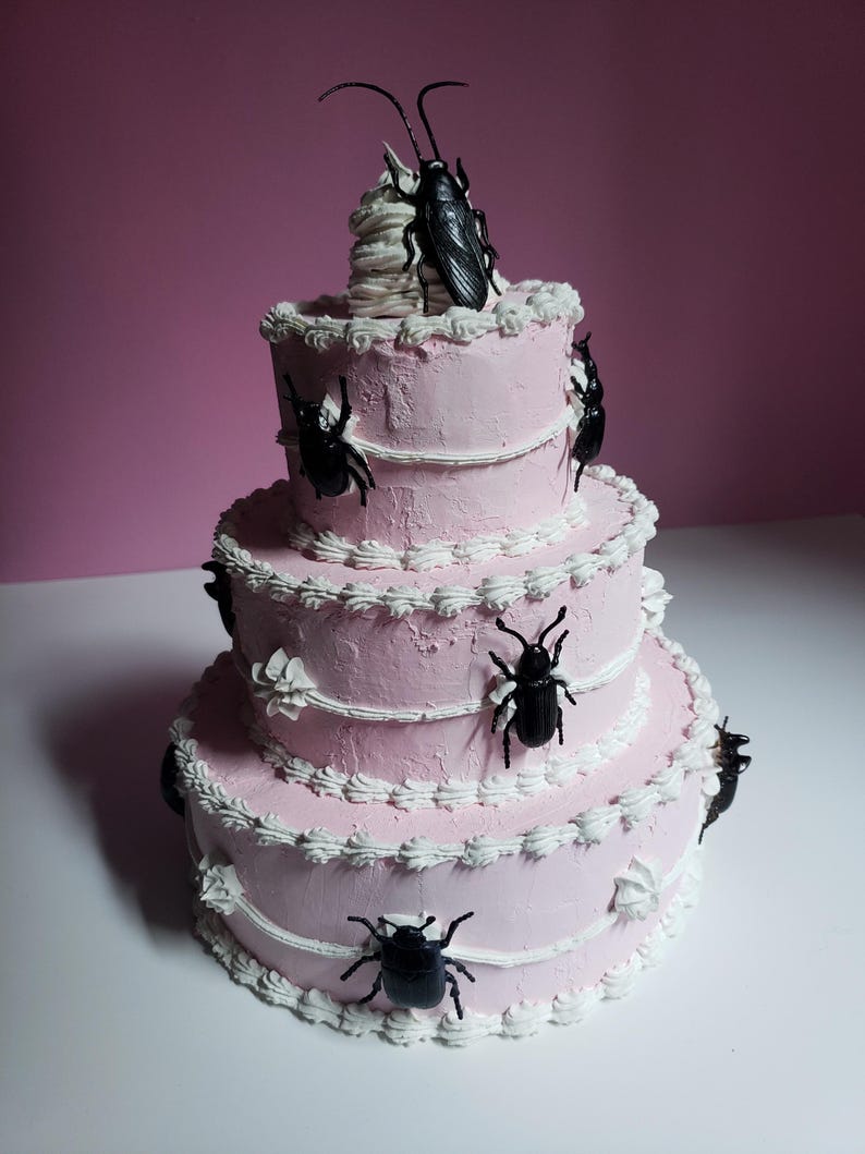 Fake Cake Beetle Bug Creepy Cakes Realistic Frosting Icing Pink Cute ...