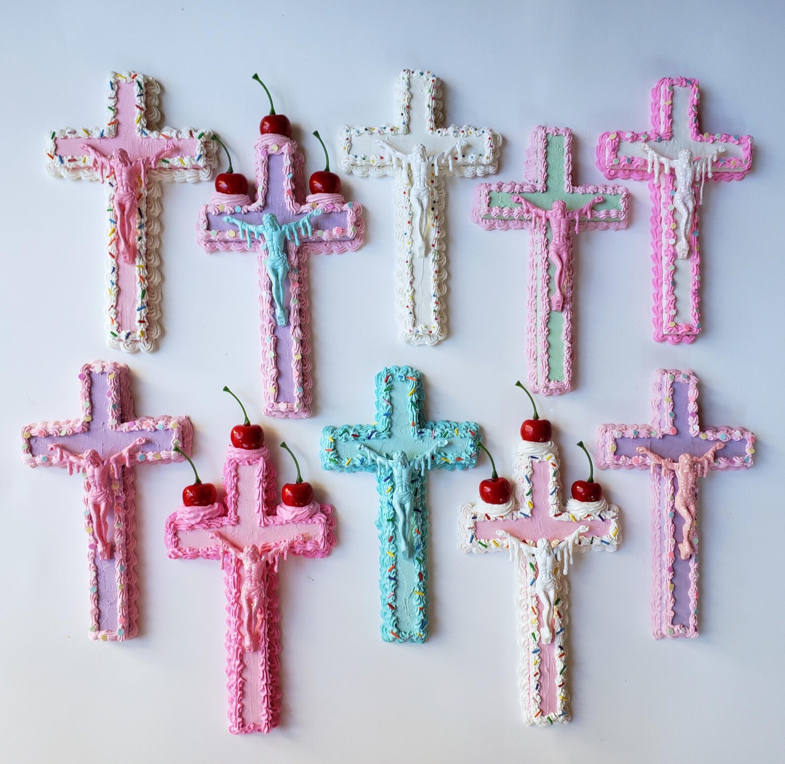 Pink Cake SWEET JESUS Crucifix Cross With Jesus Wallhanging Sprinkles ...