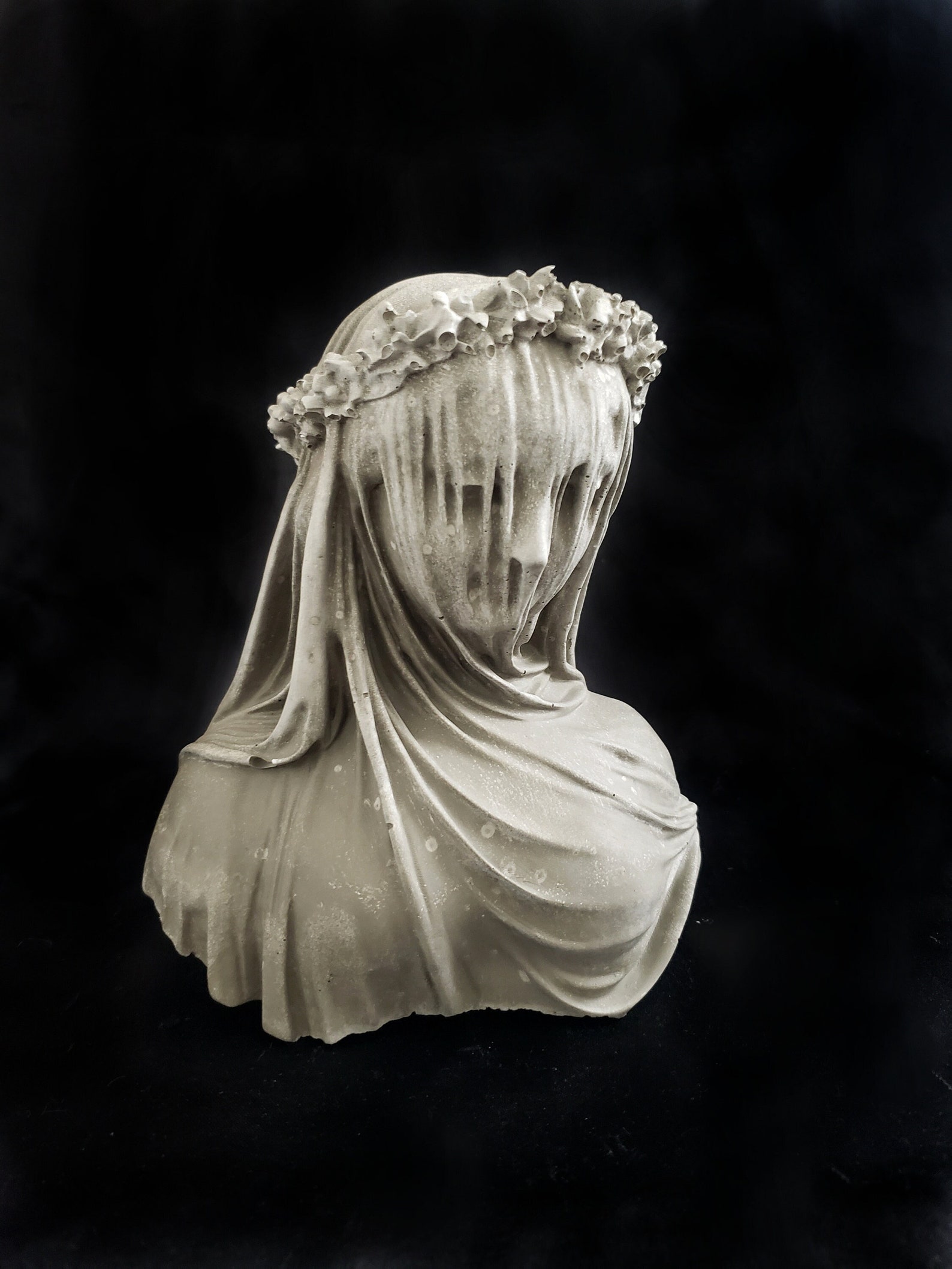 Veiled Lady Mourning Bust Cement Statue - Etsy