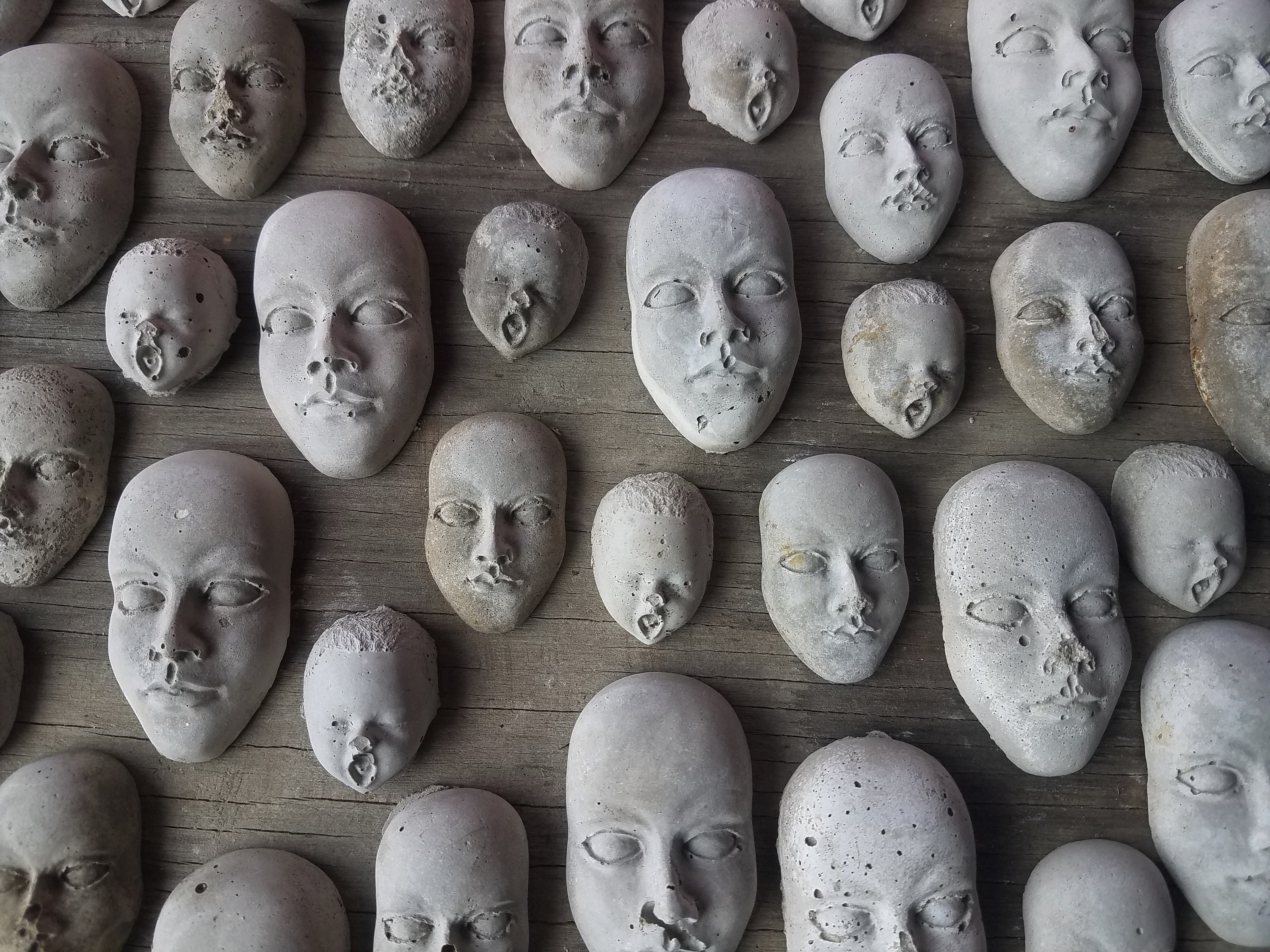Creepy Cement Face Decorations for Potted Plants or Fairy | Etsy