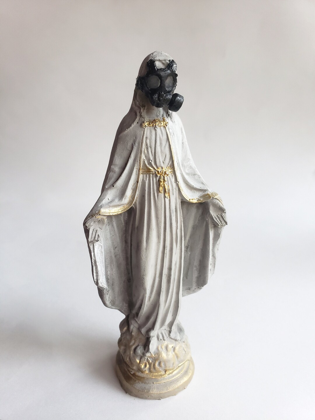 Gas Mask Virgin Mary Statue With Mini Gasmask Apocalypse Statue of Mary ...