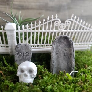 Tiny Mini Cemetery Headstone Tombstone Concrete Potted Plant Terrarium ...