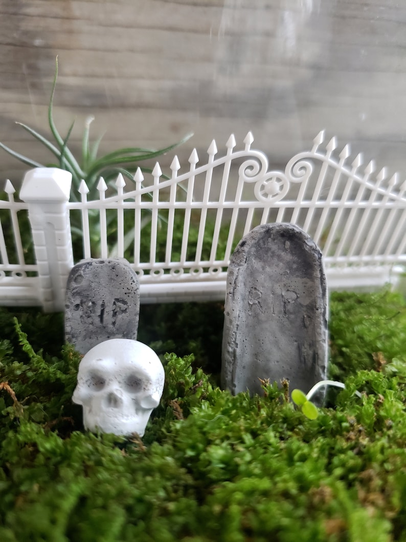 Tiny Mini Cemetery Headstone Tombstone Concrete Potted Plant - Etsy