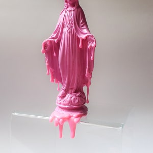 Pink Dripping Melty Virgin Mary Statue of Mary Pop Art Drip Decor - Etsy