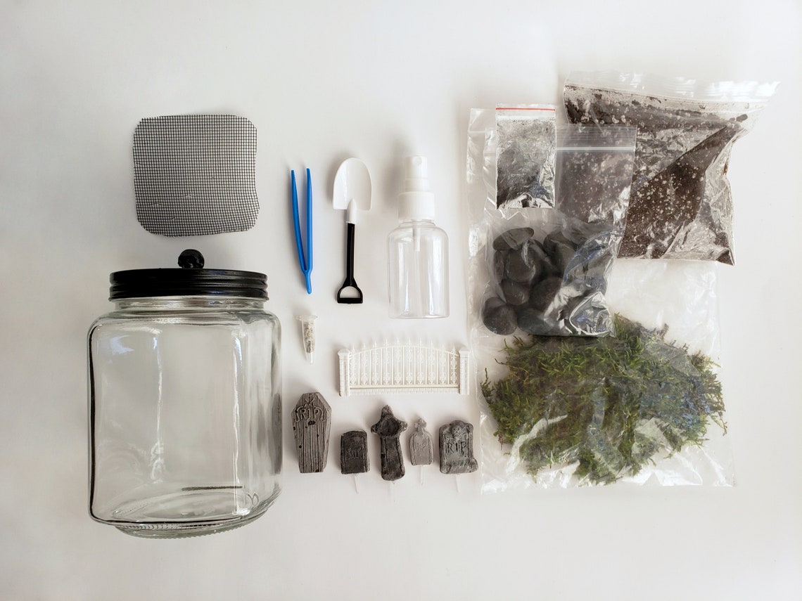 Cemetery Terrarium Kit DIY Build Your Own Terrarium Spooky Halloween ...